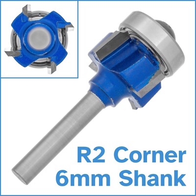 2mm Curved Edge Corner Round Over Cutter Router 6mm Shank Drill Bit ...