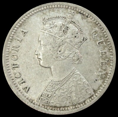 1875 C SILVER INDIA BRITISH EAST INDIA COMPANY 1/4 RUPEE CONDITION ...