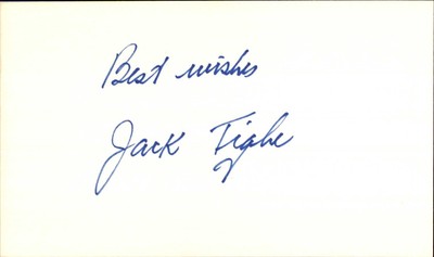 Jack Tighe Signed 3x5 Index Card Cut d.2002 1936-47 Batavia Clippers ...