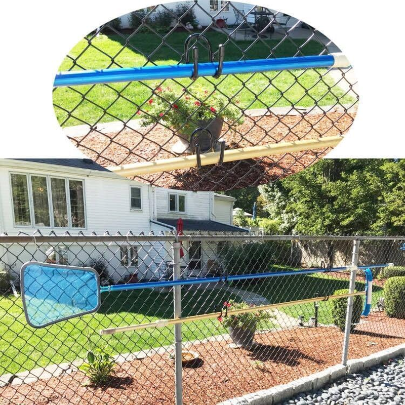 4 Pack Pool Pole Hanger Holder - Wall Mount or Fence Mount, Ideal Hooks ...