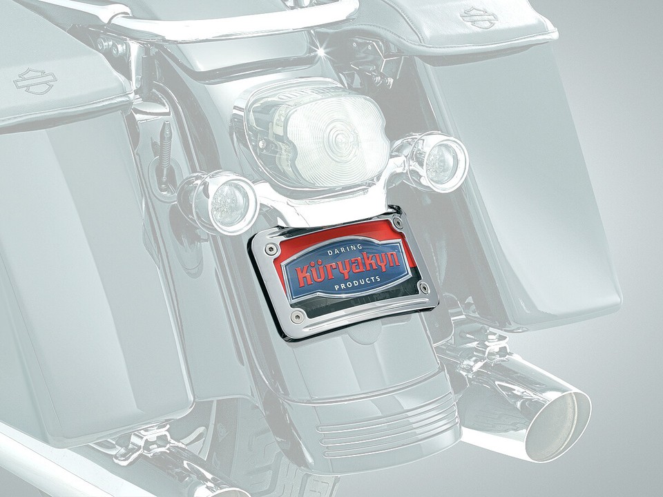Kuryakyn Curved Laydown Chrome License Plate Frame w/Mount (3163) | eBay
