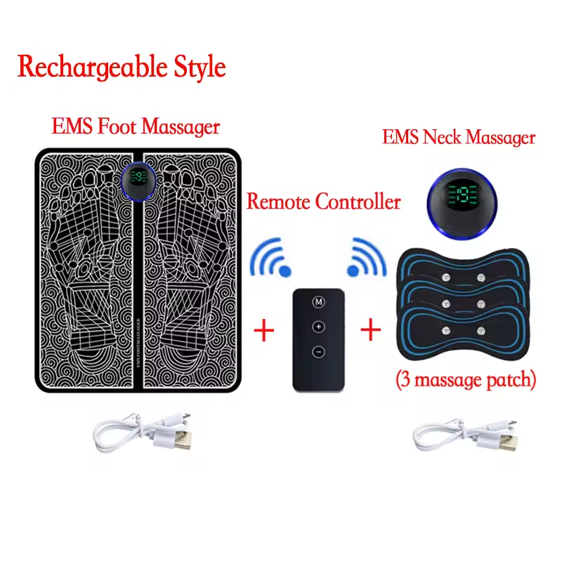 Portable Electric Foot Massager Pad Blood Circulation Leg Muscle ...