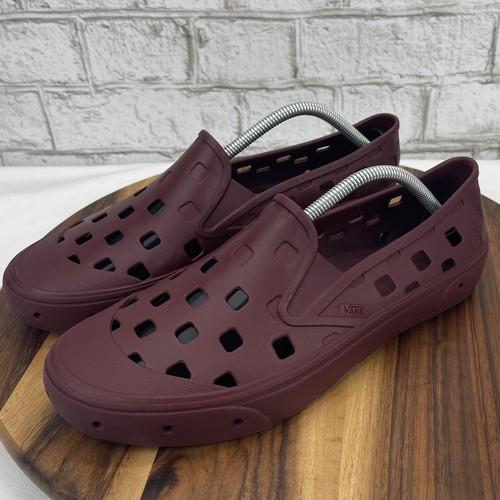 Vans Slip On TRK Mens Sz.11 Burgundy Maroon Rubber Beathable Water ...