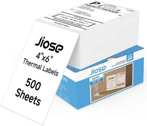 Jiose Direct Thermal Labels 500 pcs 4"x6" | 500 Labels, White | eBay