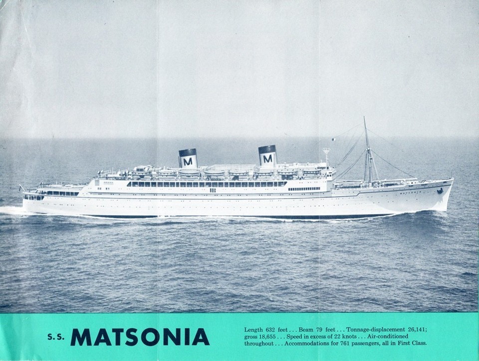 1950s Matson Lines MATSONIA Deck Plan Booklet w/ Interior Photos & 6 ...