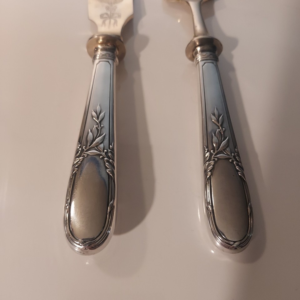 Weighted 800 Silver Handle - Fish Fork & Knife Serving Cultery Set | eBay