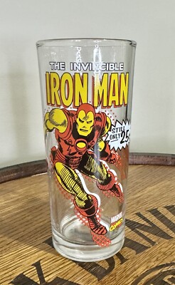 The Invincible Iron Man Drinking Glass Cup Marvel Comic Superhero | eBay
