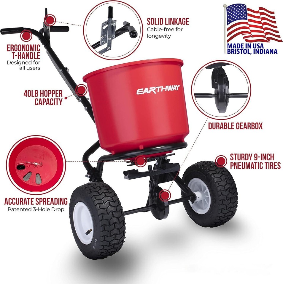 2600A-Plus 40 LB (18 KG) Walk-Behind Broadcast Fertilizer Spreader ...