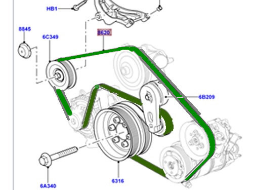 LAND ROVER PRIMARY DRIVE SERPENTINE BELT 5.0L RANGE ROVER LR4 SPORT NEW ...