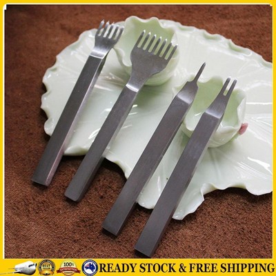 4mm Leather Craft Tools Hole Punches Stitching Punch Tool 1+2+4+6 Prong ...