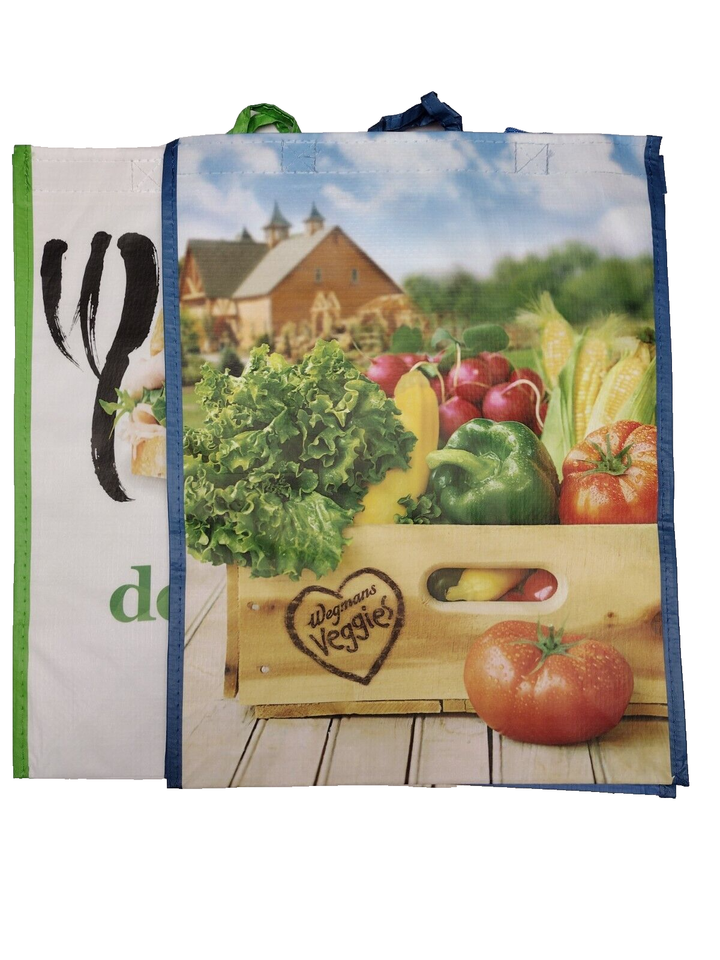 2 X Wegmans Reusable Shopping Tote Bag With Support Liner | eBay