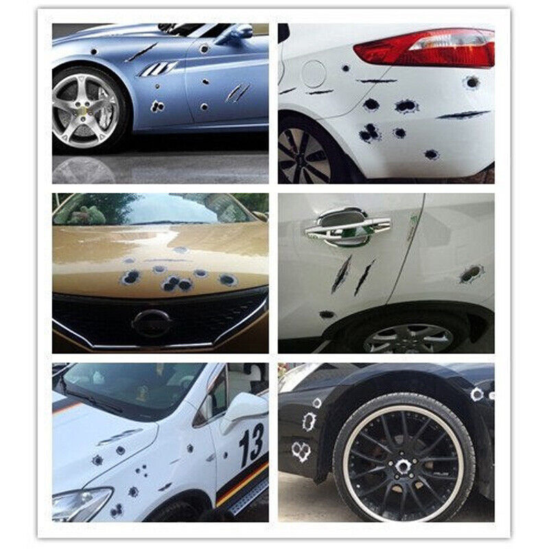 Bullet Hole Stickers Vinyl Funny Prank Decals Scratch Damage for Cars ...