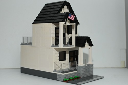 Brick House White Masonry Modular City Custom Model Built compatible ...