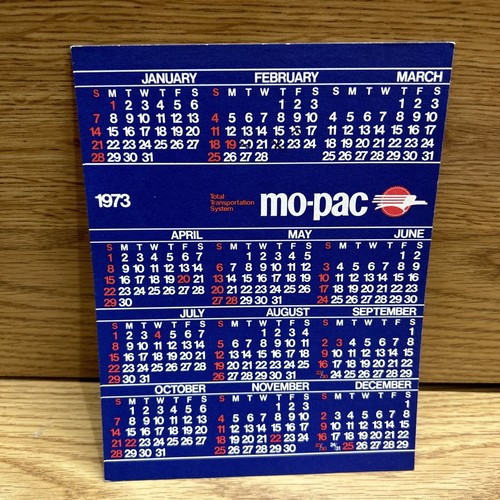 MISSOURI PACIFIC LINES - TEXAS PACIFIC LINES 1973 Calendar Railroad | eBay