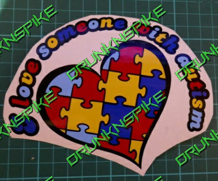I Love Someone With Autism Heart Car Sticker Autistic Awareness Funny ...