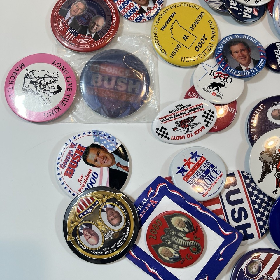 Republican Political Buttons GOP RNC Bush Dole McCain Goldsmith Quayle ...