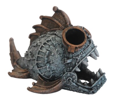 Aquarium Fish Tank Ornament Steam Punk Piranha Angler Fish. 25cm ...