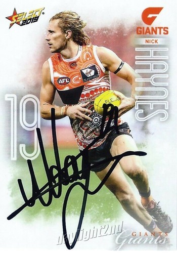 Signed 2019 GWS GIANTS AFL Card NICK HAYNES | eBay
