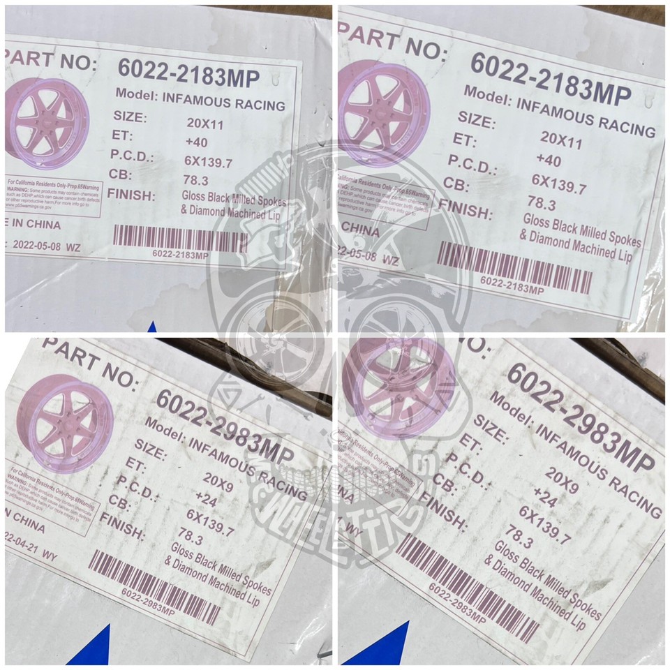 4-Infamous Racing Wheels 20x9 and 20x11 light weight wheels 6x139.7 ...