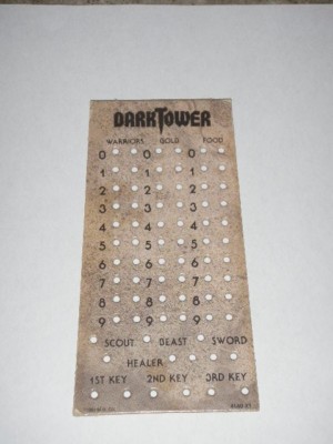 Dark Tower Board Game Replacement Score Chart Piece Original 1981 | eBay