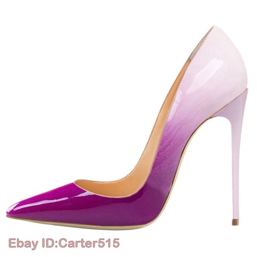 Gradient Colors Pumps Pointed Toe Stiletto High Heels Shoes Women Plus ...