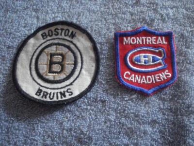 RARE 1970's MONTREAL CANADIENS CREST OFFICIAL PATCH & BOSTON BRUINS 3 ...