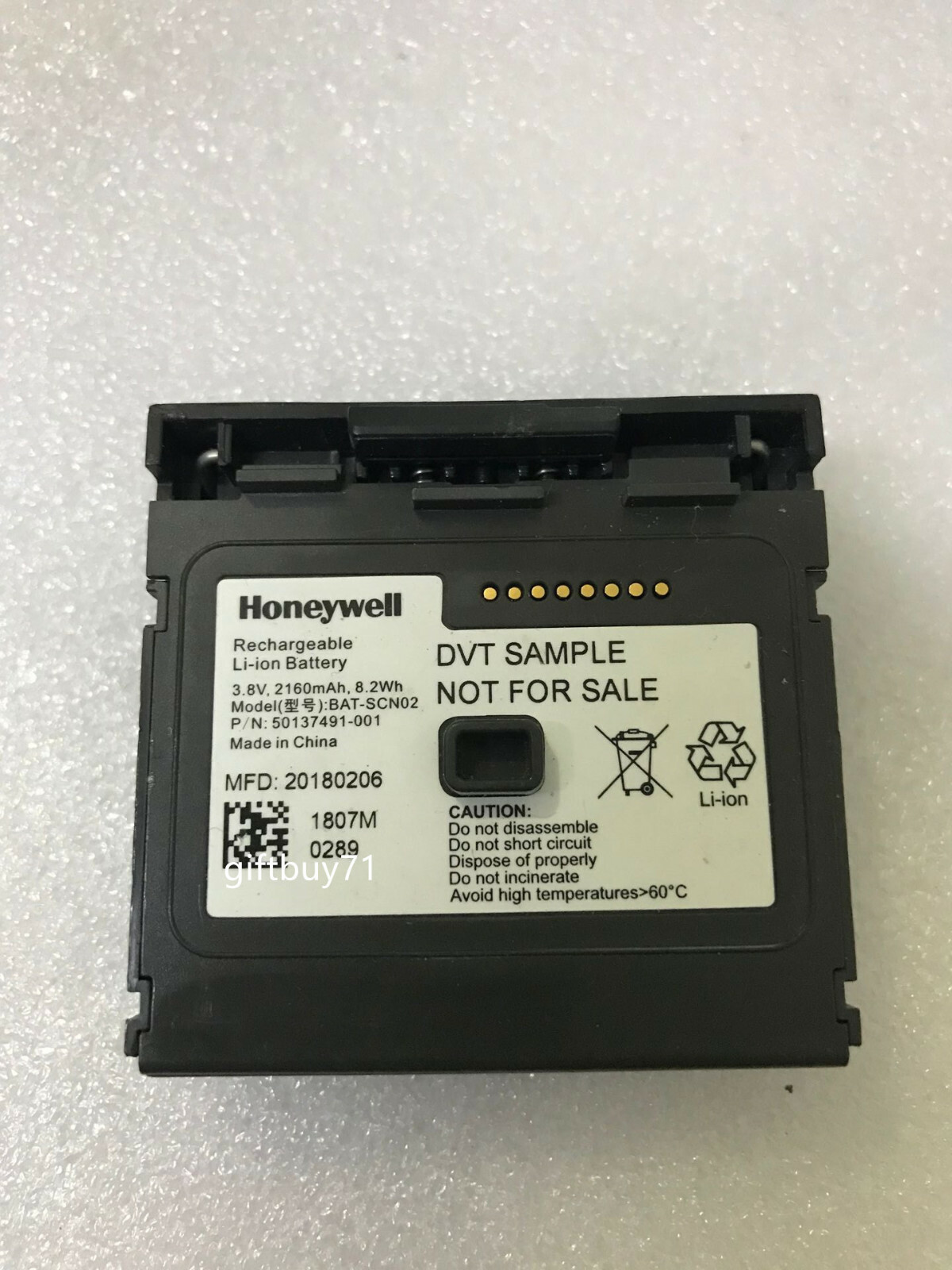 BAT-SCN02 Barcode Scanner Battery For Honeywell Scanning 8680i 50137491 ...