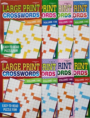 8 New Kappa Puzzles Large Print Crosswords Books Vol# 137-147 Hobby ...
