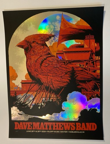 Dave Matthews Band FOIL Poster Deer Creek Noblesville Ken Taylor Foo ...