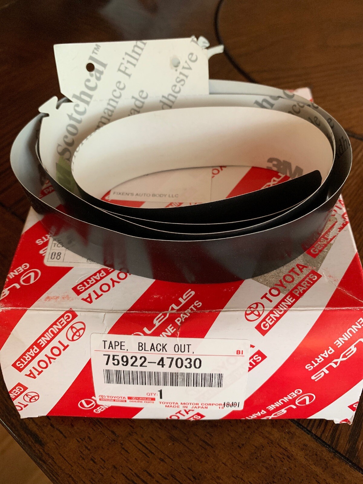 75922-47030 Toyota Tape, black out, no.1 lh 7592247030, New Genuine OEM ...