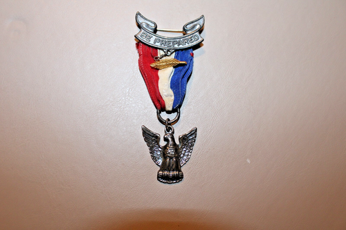 Boy Scouts of America BSA Patch Eagle Scout Medal Ribbon Sterling Silver