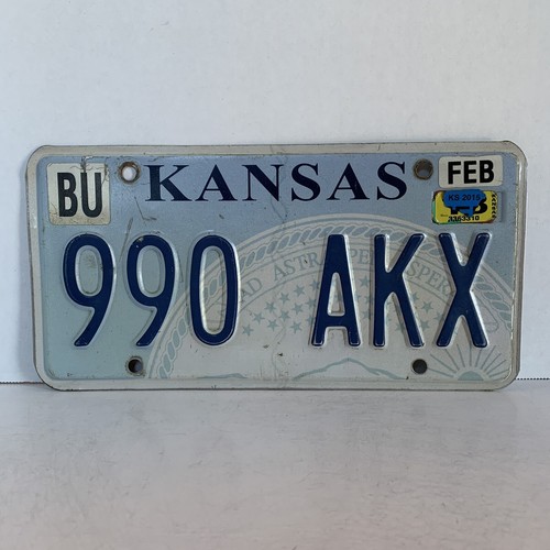 2015 Kansas License Plate 990 AKX Butler County BU Collector Man Cave ...
