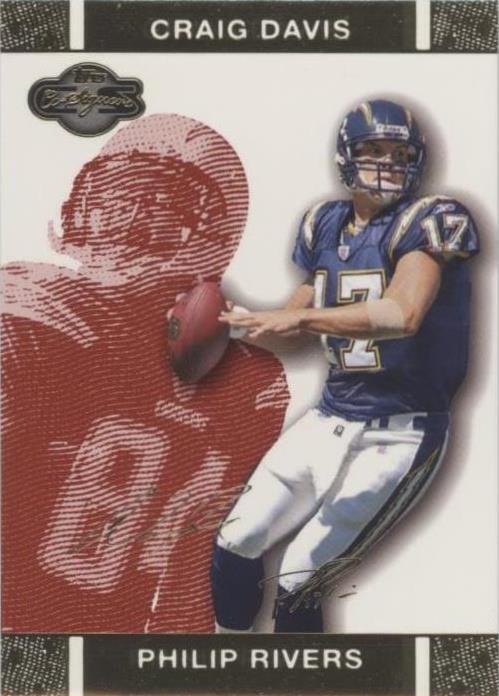 2007 Topps Co-Signers - Philip Rivers, Craig Davis #6 Red Changing ...