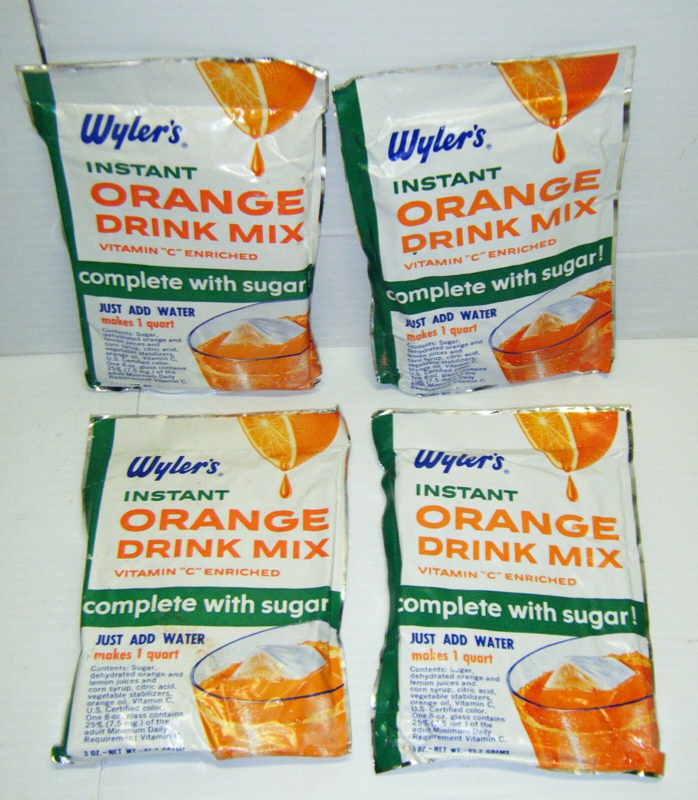 4 Vintage Rare Wyler's Instant Orange Drink Mix Packets 1959 | eBay