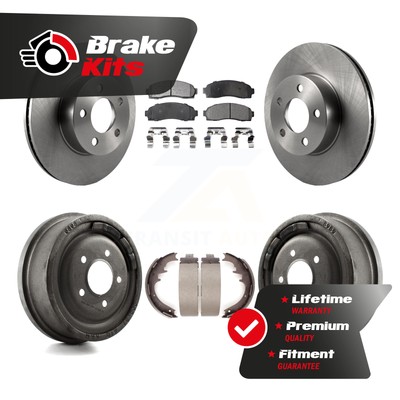 Front Rear Brake Rotors Semi-Metallic Pad Drum Kit For 2004-2009 Ford ...