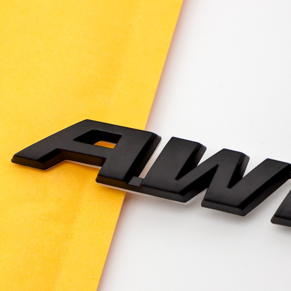 2x Matte Black Metal Small AWD Emblem All Wheel Drive Logo Side Wing ...