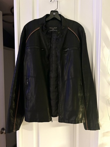 Wilsons Black Leather Racing Jacket Size Large - Gem