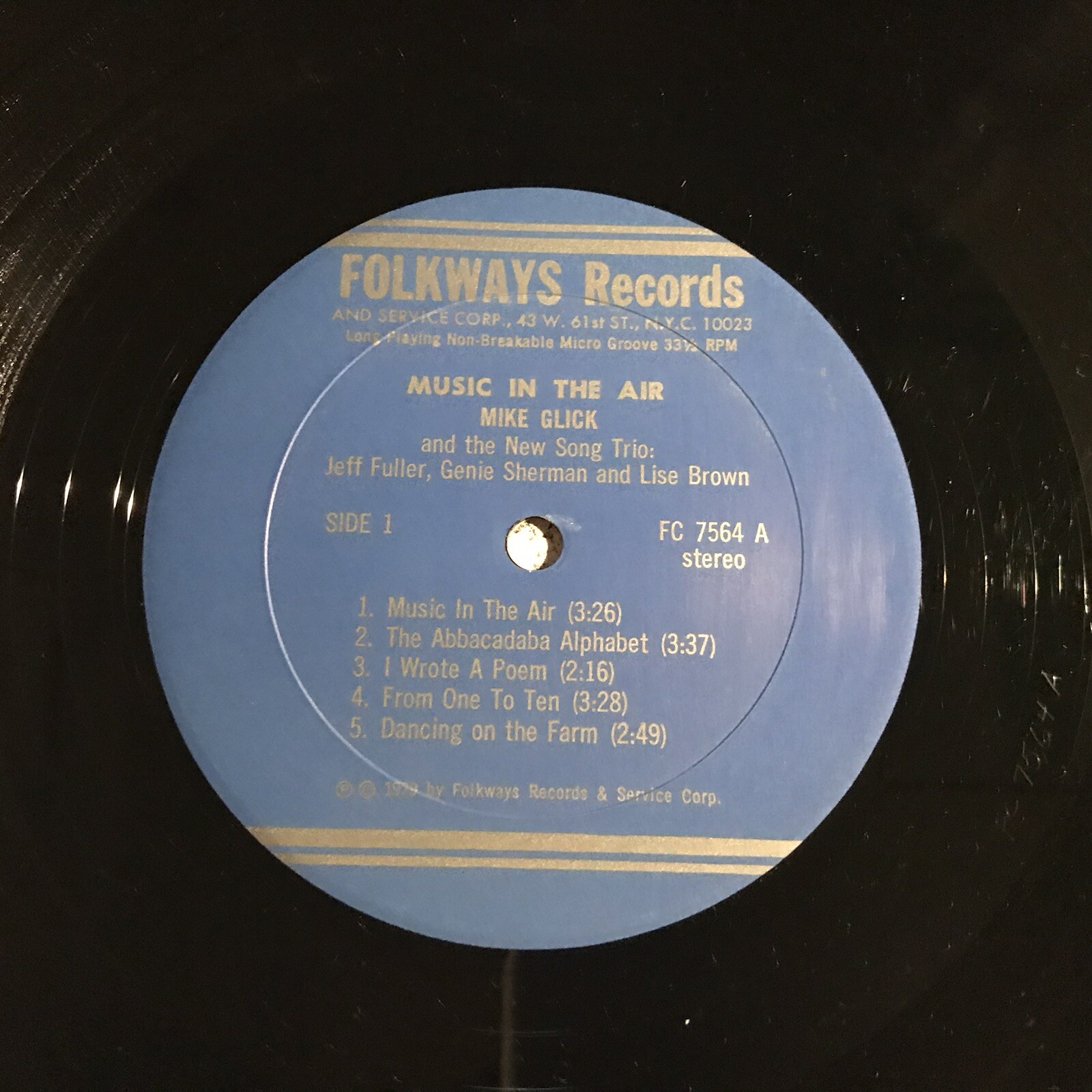 Mike Glick / New Song Trio MUSIC IN THE AIR vinyl LP Folkways PLAY ...