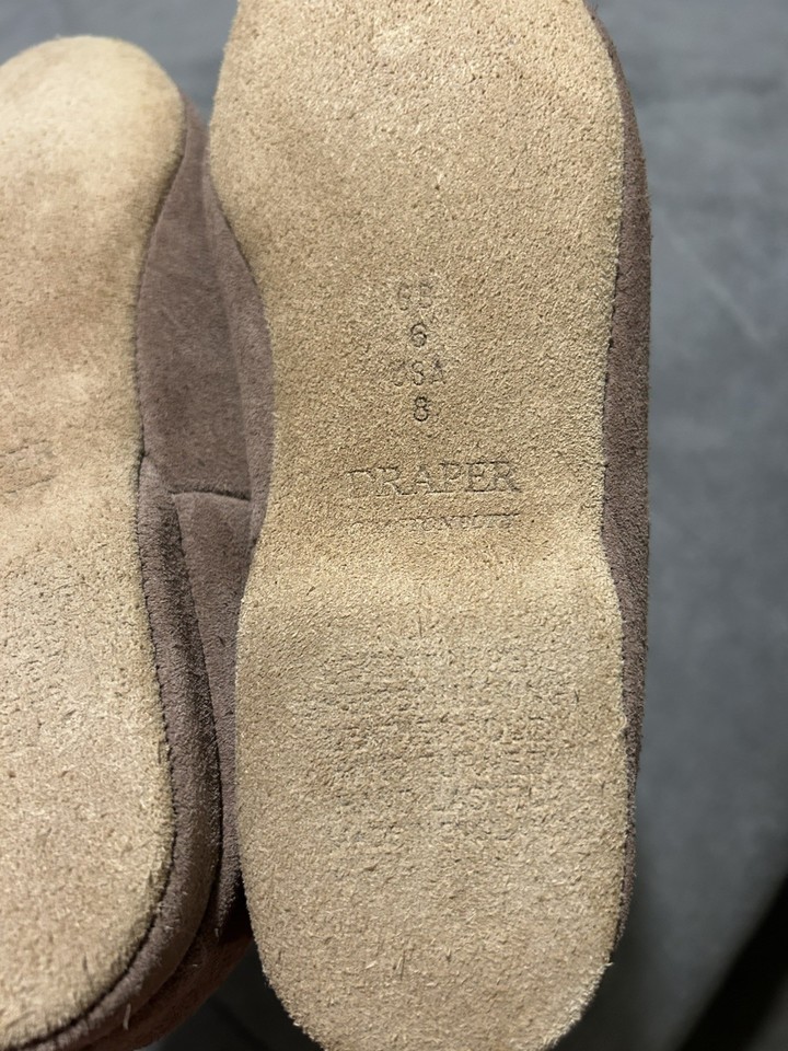 Womens Size 6, Slippers Sheep Skin Lined, Brown Suede, DRAPER Of ...