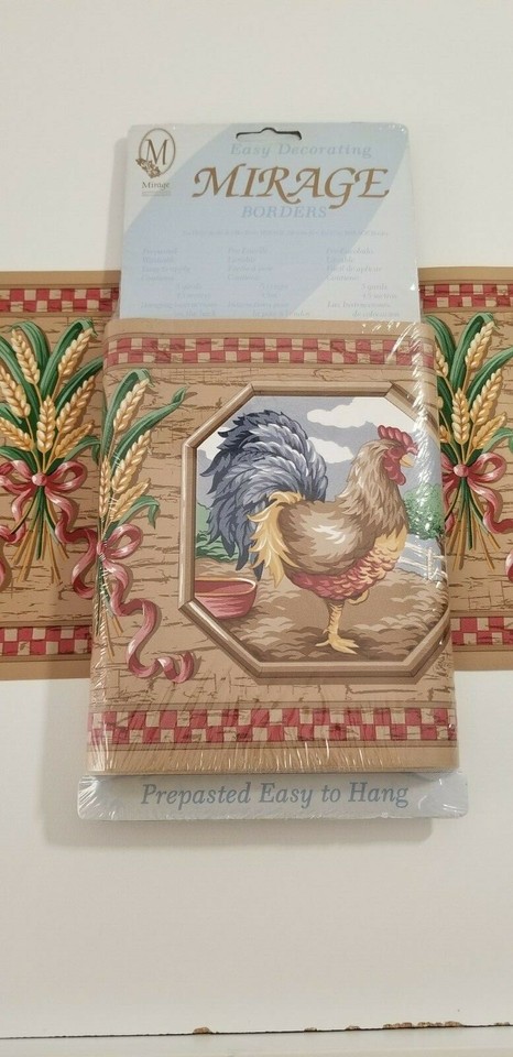 Farm Rosters/Hens In Frames Decorated Wallpaper Borders | eBay