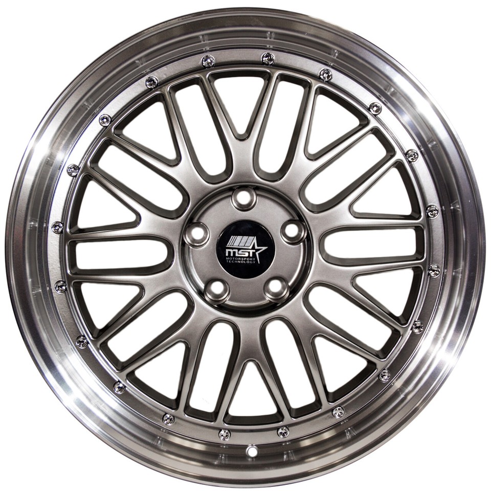 19x8.5 +35 F, 19x9.5 +35 R, MST Leman 5x120 Hyper Black Wheels (Set of ...