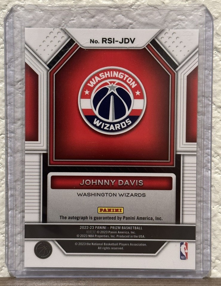 2022-23 Prizm Johnny Davis Signatures Rookie Auto Autograph RC #SIG-JDV ...