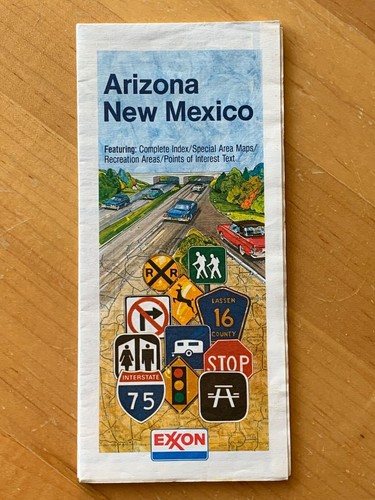Vintage Exxon Road Map Arizona / New Mexico 1982 | eBay
