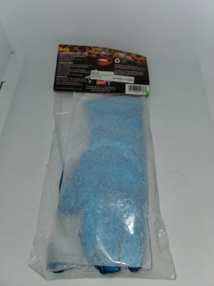 LADY GAGA GLOVES GANTS by Rubies Halloween Costume Dress up SHINY BLUE ...