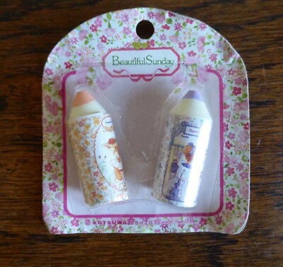 Rare Vintage Kutsuwa Beautiful Sunday Crayon Pencil Set 1980's Rubber ...