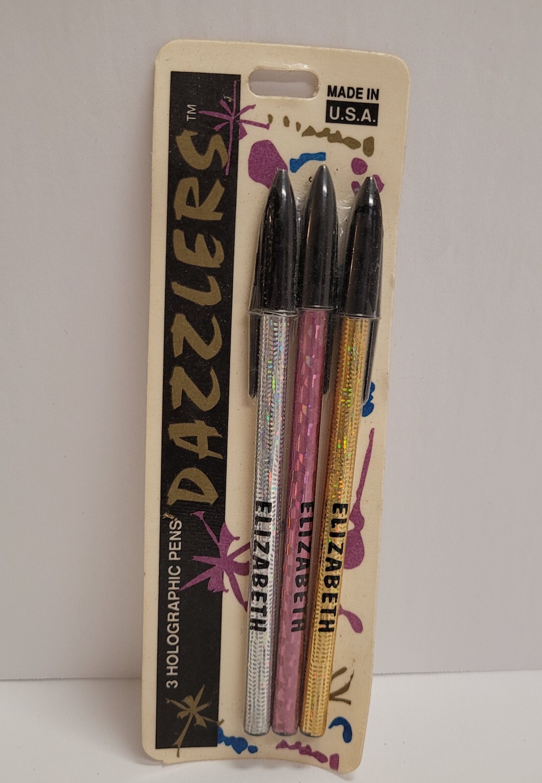 Vintage Dazzlers Holographic Pens - Elizabeth - 3pk Made In USA 1993 H ...