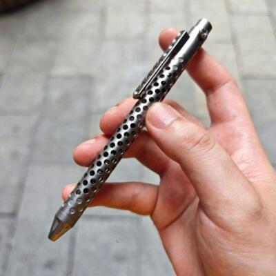 Titanium Ballpoint Pen Hollow Signature Writing Pocket Pen EDC Business ...