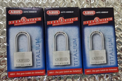 3 PIECE ABUS SECURITY TECH TITALIUM LOCKS 64TI/40HB40 LOT OF 3 | eBay
