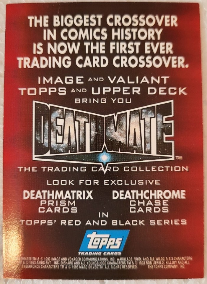 1993 Topps Image/Valiant Comics DEATHMATE Limited Promo Trading Card ...