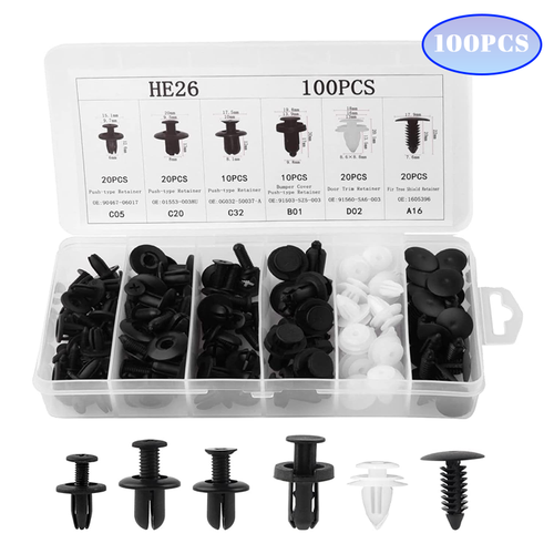 100PCS Push Type Clip For Honda Inner Fender Liner Splash Shield ...